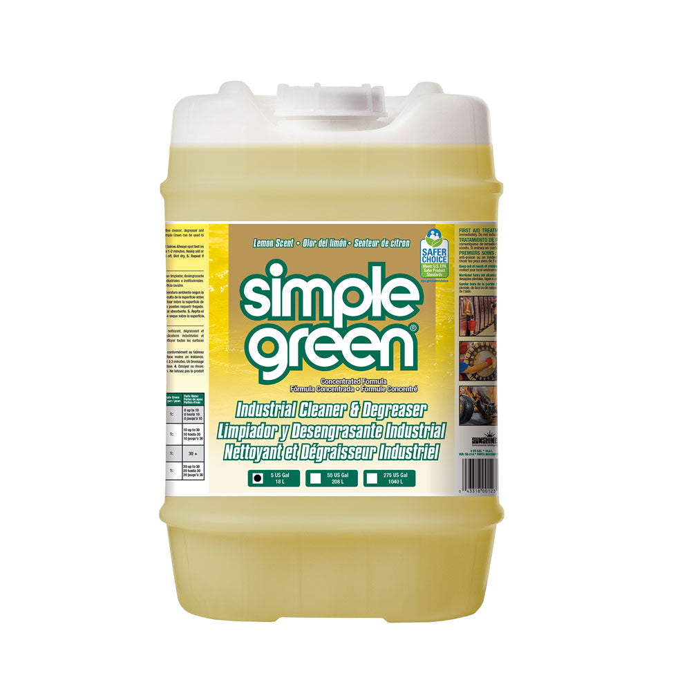 5 GAL.SIMPLE GREEN LEMON SENT INDUSTRIAL CLEANER & DEGREASER
