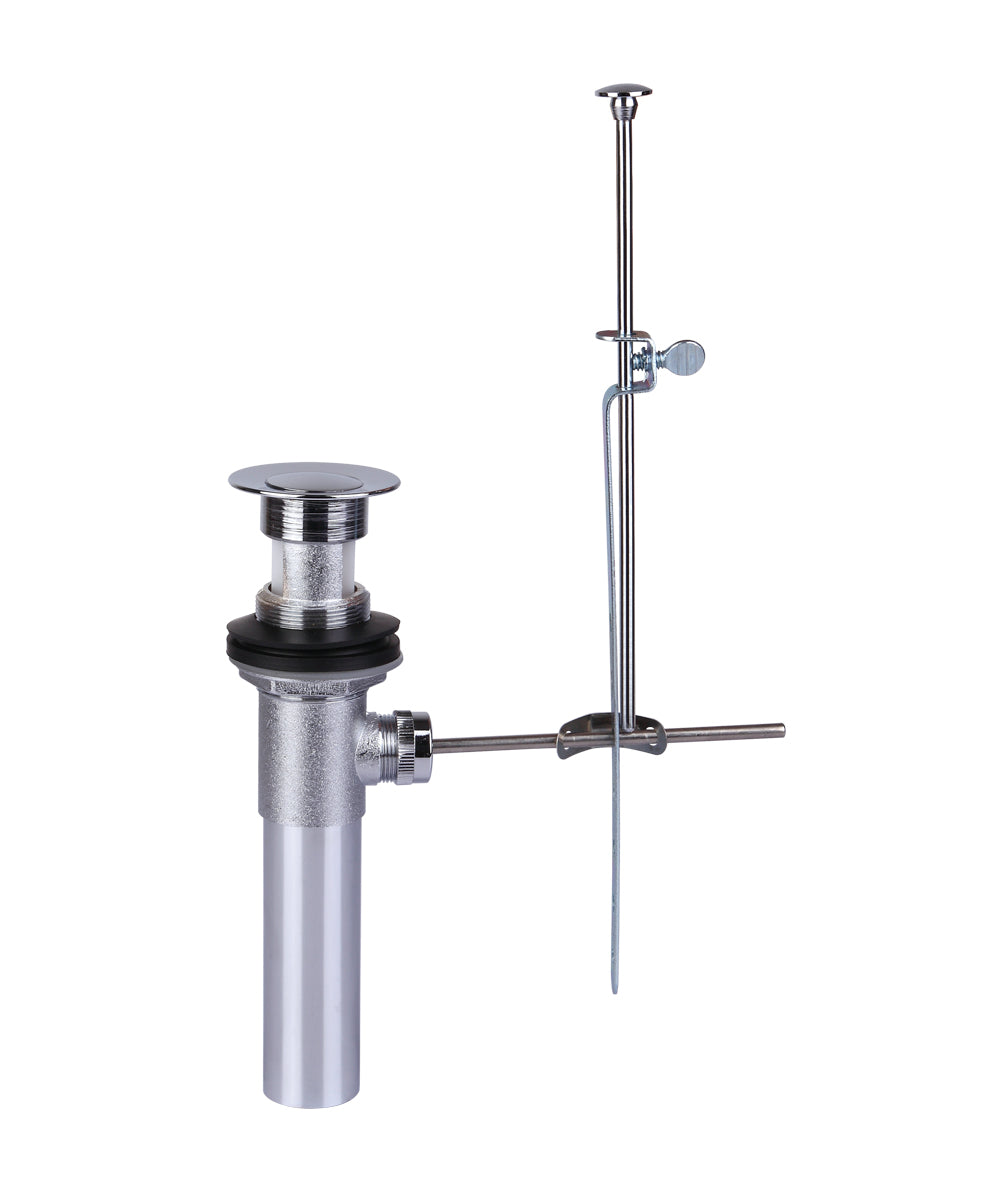BR. NICKEL POP UP PUSH BUTTON DRAIN LESS OVERFLOW