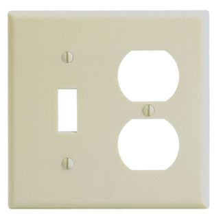 2g IV STD COMBO WALL PLATE IVORY/STANDARD/1DUPLEX+1TOGL