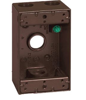 W/P 1G/4 1/2*HOLE BOX-OUTDOORP1GANG/4 HOLE W/PLUGS SHRINK PK