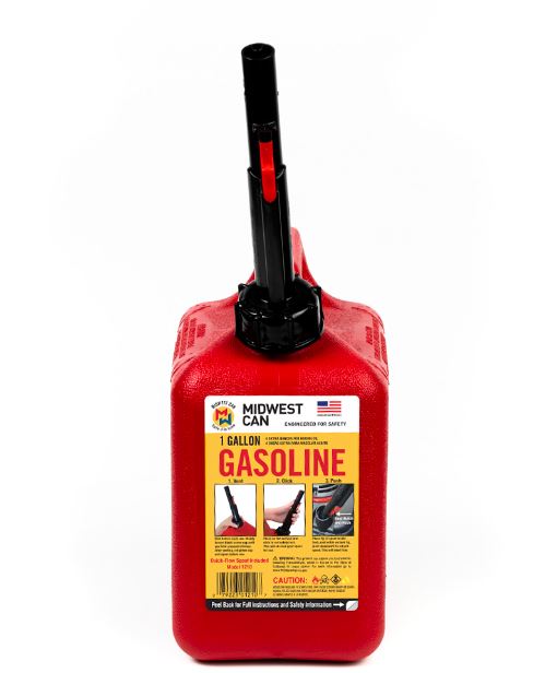 1gal.PLASTIC GAS CAN EPA/CARB W/FMD RED