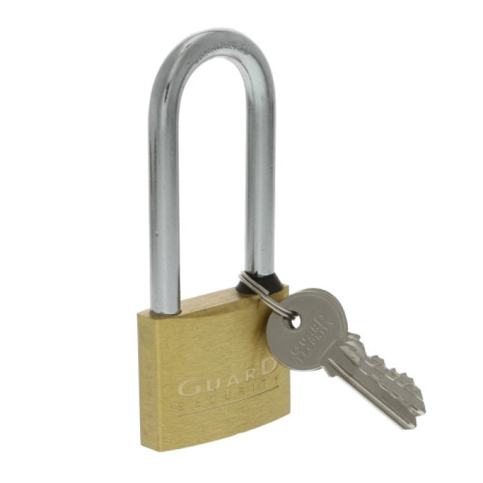 2*KD L/S BRS PADLOCK 3-Y1 KEYS/LONG SHACKLE/CARDED