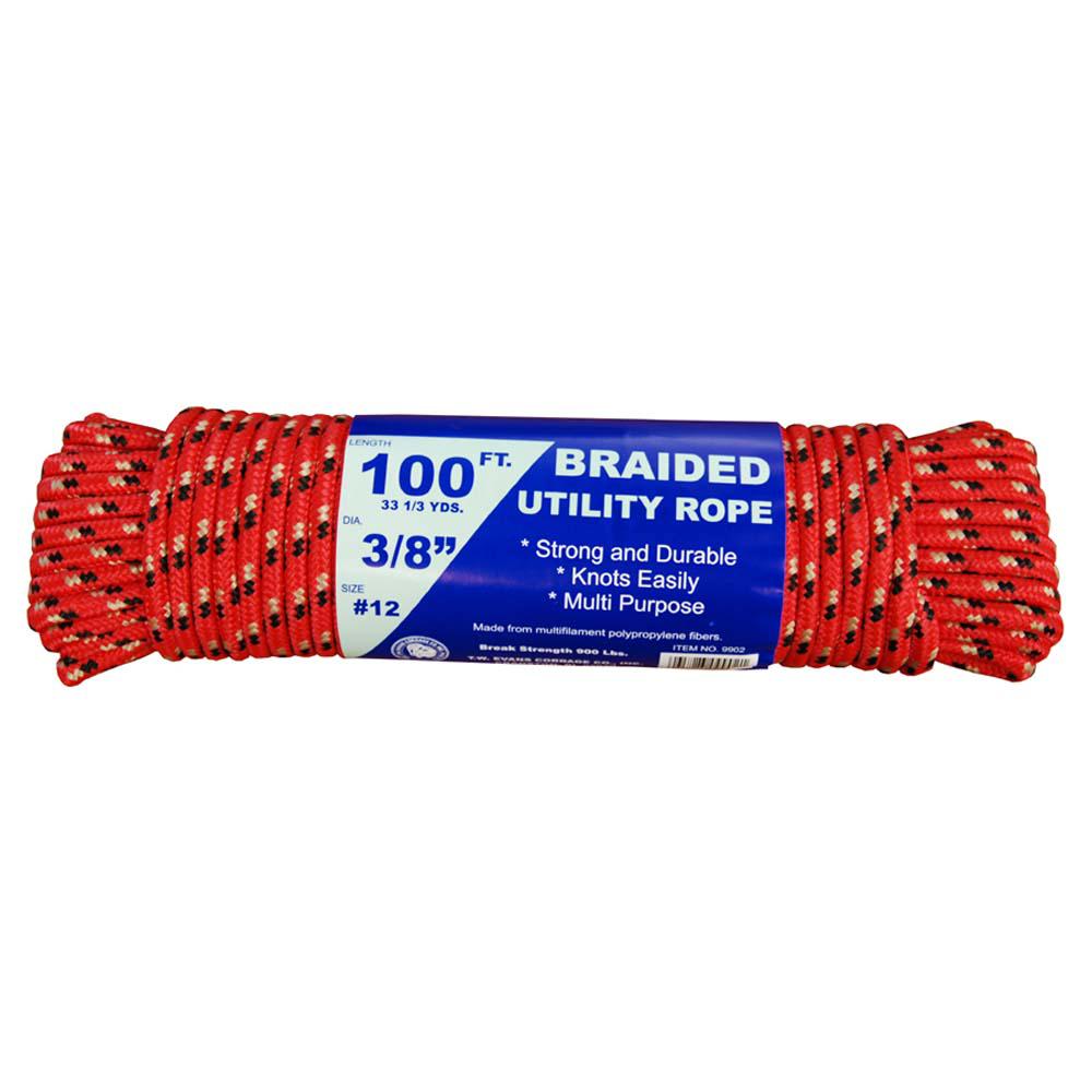 #12-3/8*x100'UTILITY POLY BRAIASSORTED COLOR BRAIDED ROPE