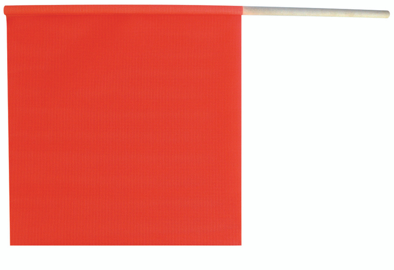 18"x18"SAFETY FLAG ORANGE FLUORESCENT ORANGE W/WD DOWEL